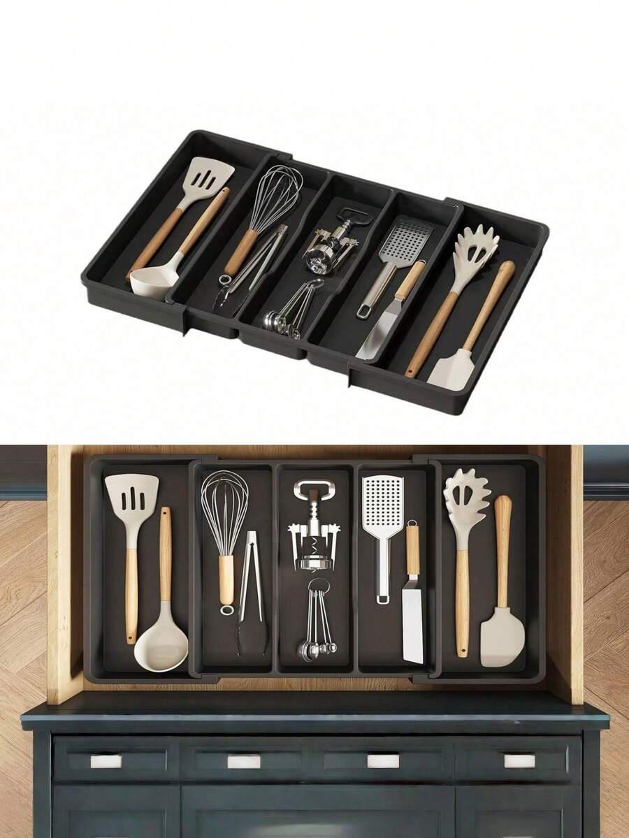 1PC Expandable Silverware Organizer Adjustable Kitchen Drawer Divider ...