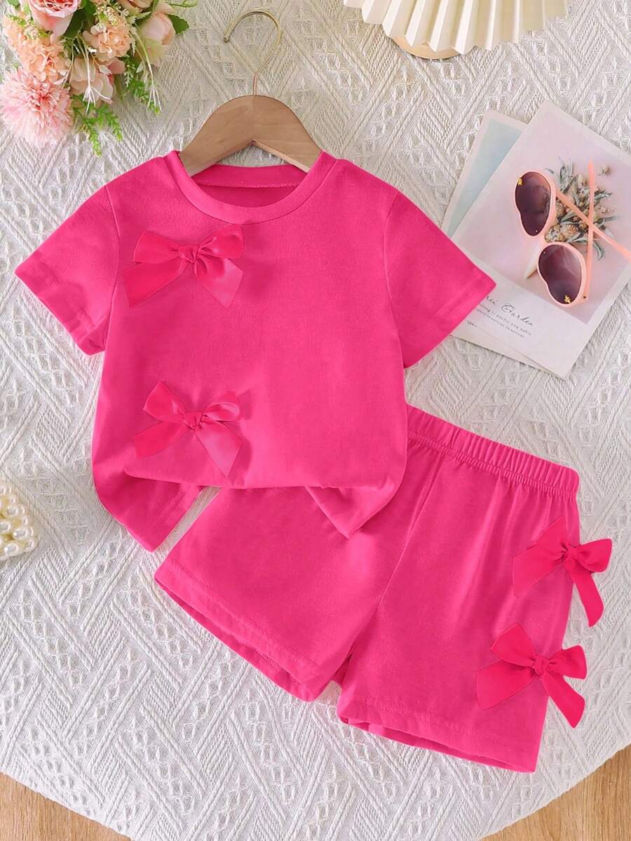 SHEIN Kleine Mädchen 2 Stücke/Set Lässig Chic Schmetterling Deko rosa ...