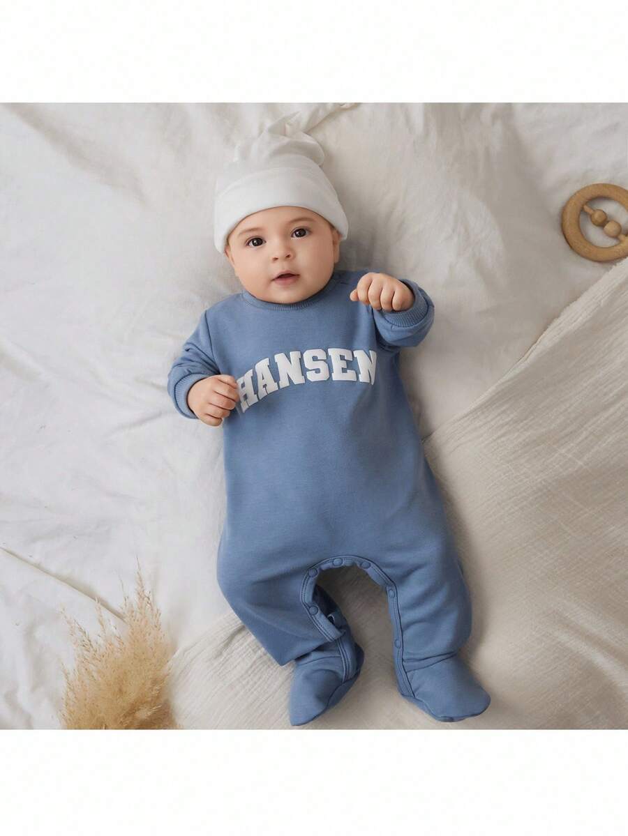 Loomiva Newborn Baby Boy/Girl Soft Knit Letter Print Long Sleeve Romper ...