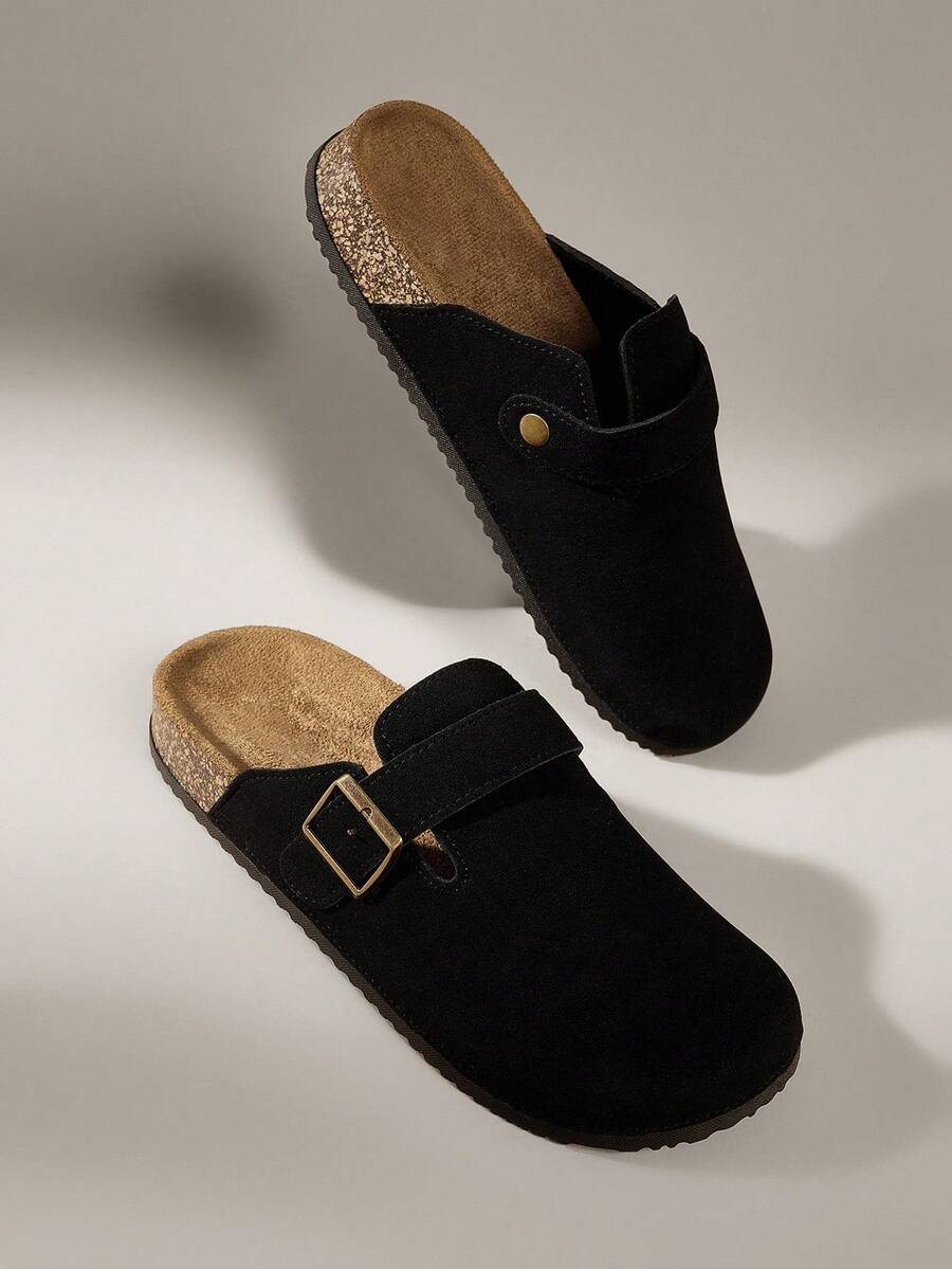 Solecia Women's Fashion Platform Slippers, Round Toe With Square Buckle ...