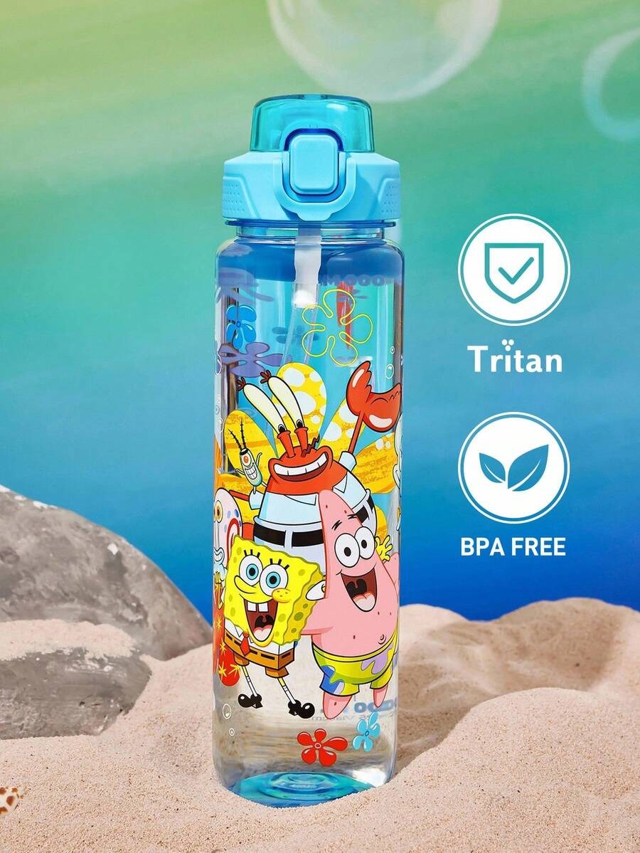 SpongeBob SquarePants X SHEIN 1000ml / 34oz Cartoon Pattern Water ...