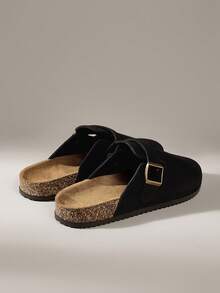 Solecia Women's Fashion Platform Slippers, Round Toe With Square Buckle ...