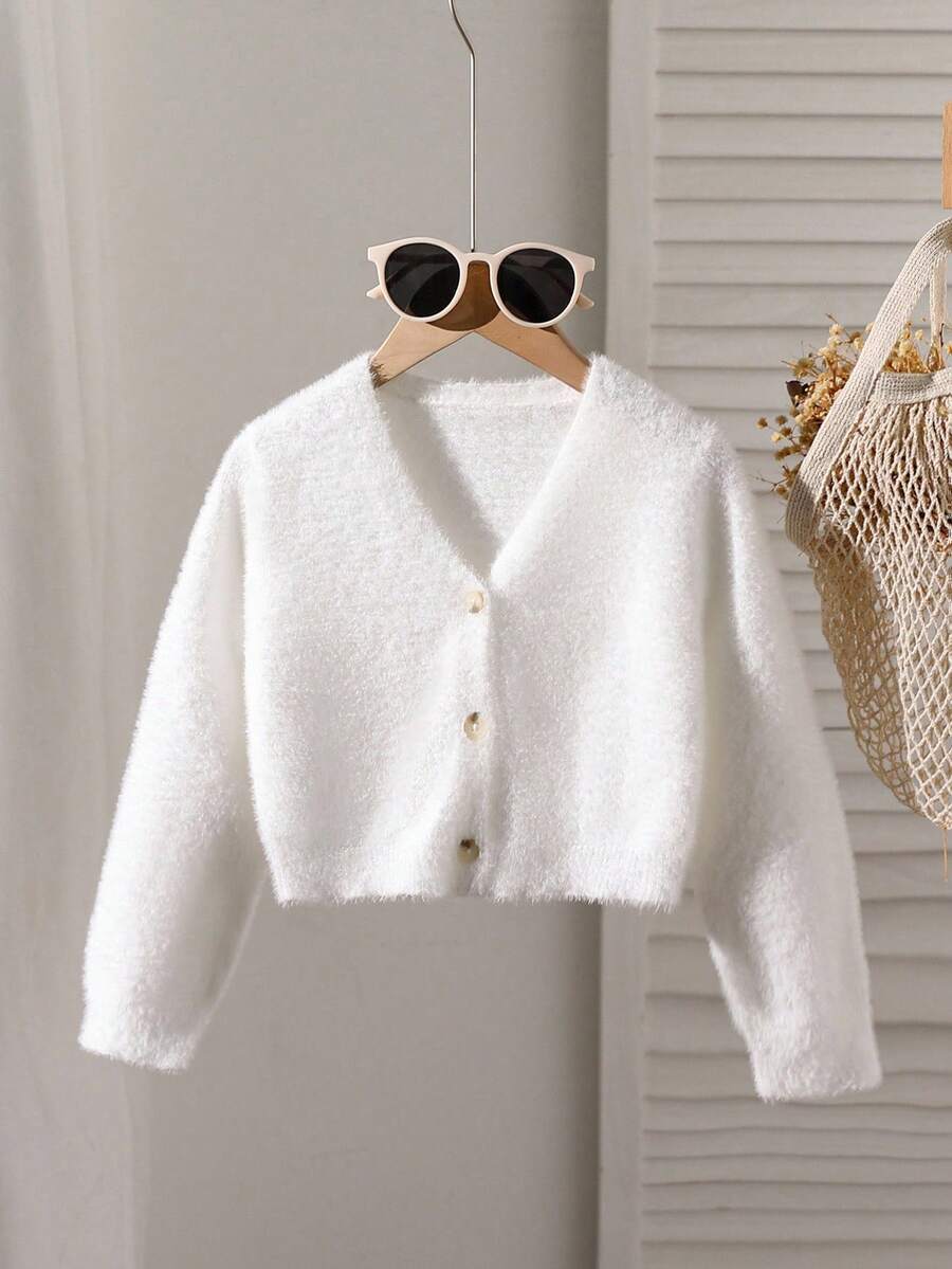 Young Girl' Fashionable Soft & Simple Knit Cardigan Sweater, Long ...