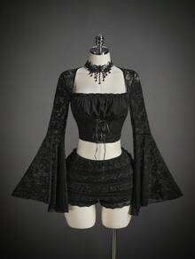 SHEIN ICON Halloween Cosplay schwarzes sexy Korsett Party Hexen Gothic ...