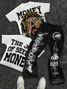 SHEIN Bolty Tween Boy Casual Minimalist Y2K Style Graffiti Graphic ...