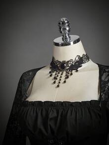 SHEIN ICON Halloween Cosplay schwarzes sexy Korsett Party Hexen Gothic ...