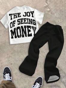 SHEIN Bolty Tween Boy Casual Minimalist Y2K Style Graffiti Graphic ...