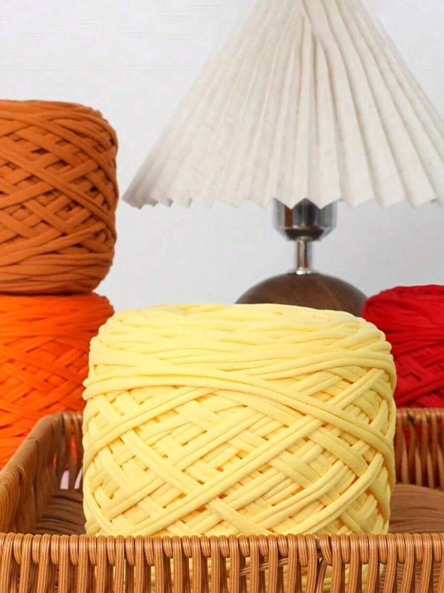 1pc 280g T-Shirt Yarn, Woven Fabric Knitted Yarn For Crochet And DIY Knitted Bags, Cushions ...