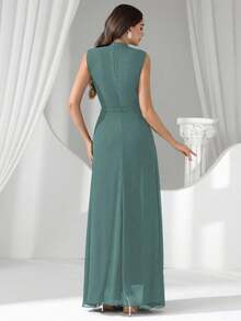 Coutiva Luxury Sequin & Pearl Collar Evening Gown, High-End Formal ...