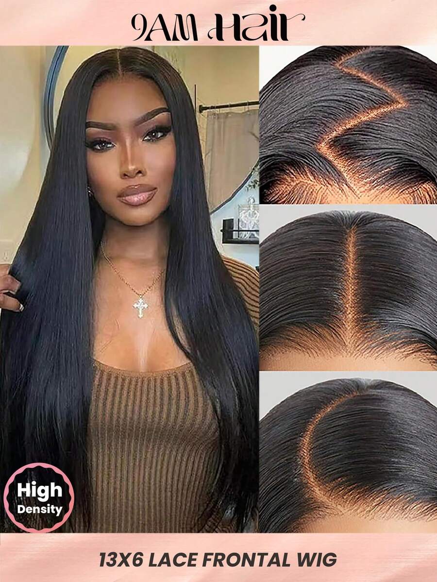 Density Pro High Density Straight Lace Front Human Hair Wigs 13x6 Lace ...