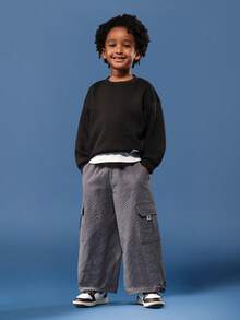 SUMWON Kinder Texturierte Weite Bein Cargo Hosen Lässig Locker Passend ...