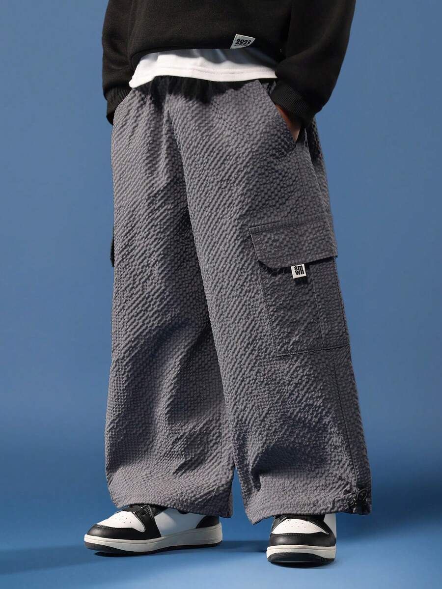 SUMWON Kinder Texturierte Weite Bein Cargo Hosen Lässig Locker Passend ...