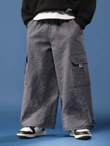 SUMWON Kinder Texturierte Weite Bein Cargo Hosen Lässig Locker Passend ...