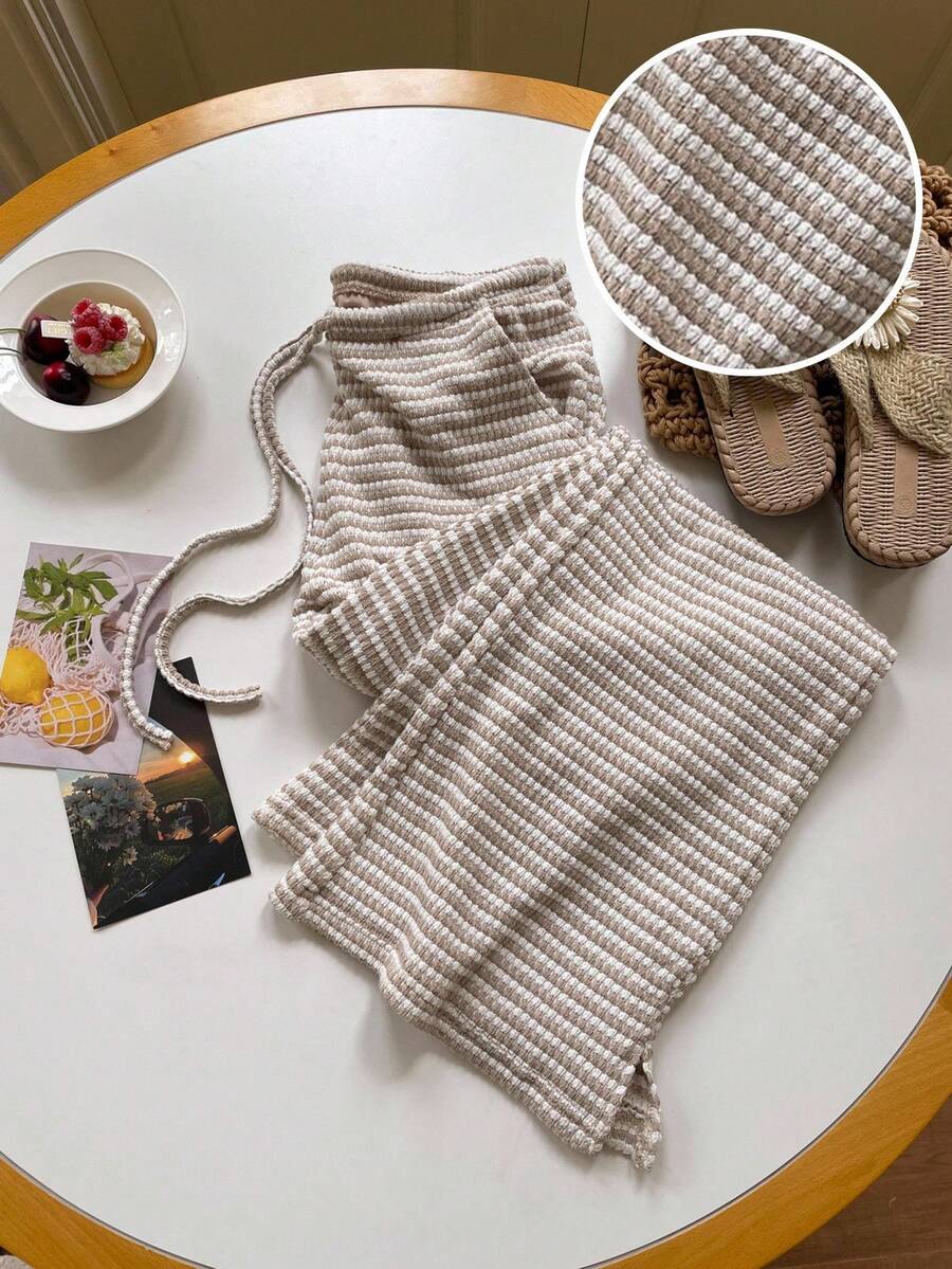 LMoss Kids LMoss Tween Girl Loose Casual Knit Striped Pants Lightweight ...