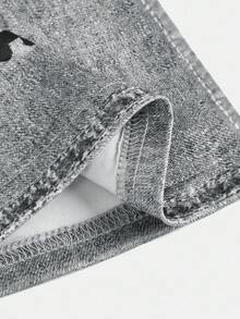 SHEIN Tween Mädchen-Outfit für Teens: Schwarzes langärmliges Top und ...