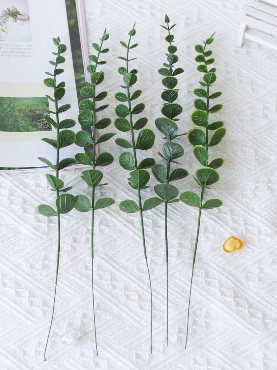 SHEIN 10 PIEZAS Tallo de árbol de eucalipto artificial para decoración ...