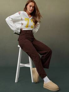 WESTFADE Wide Wale Corduroy High Rise Relaxed Straight Leg Pant Fall ...