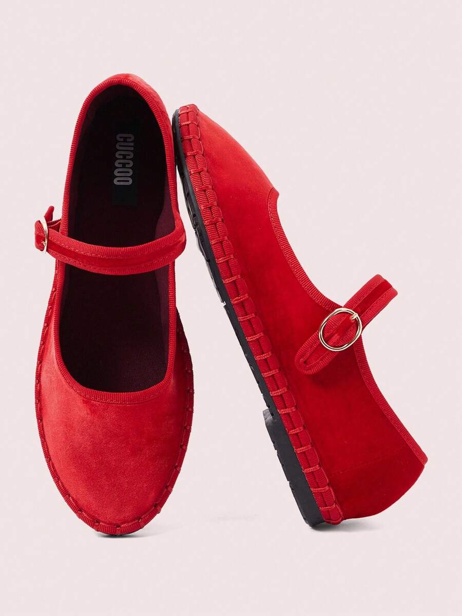 CUCCOO DOLLMOD Scarpe Mary Jane piatte eleganti e classiche in velluto ...