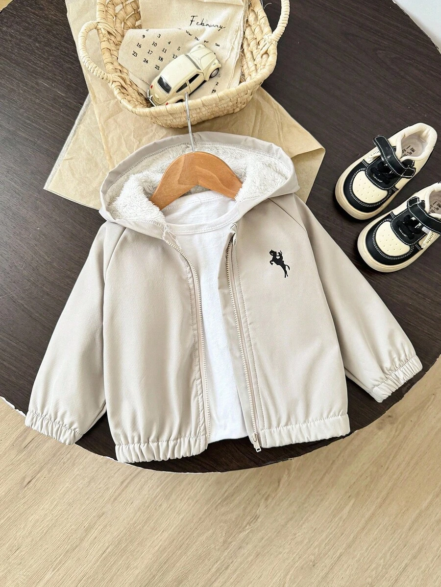 SHEIN Baby Boy Casual Hooded Fleece Jacket, Autumn/Winter Fall for Sale ...