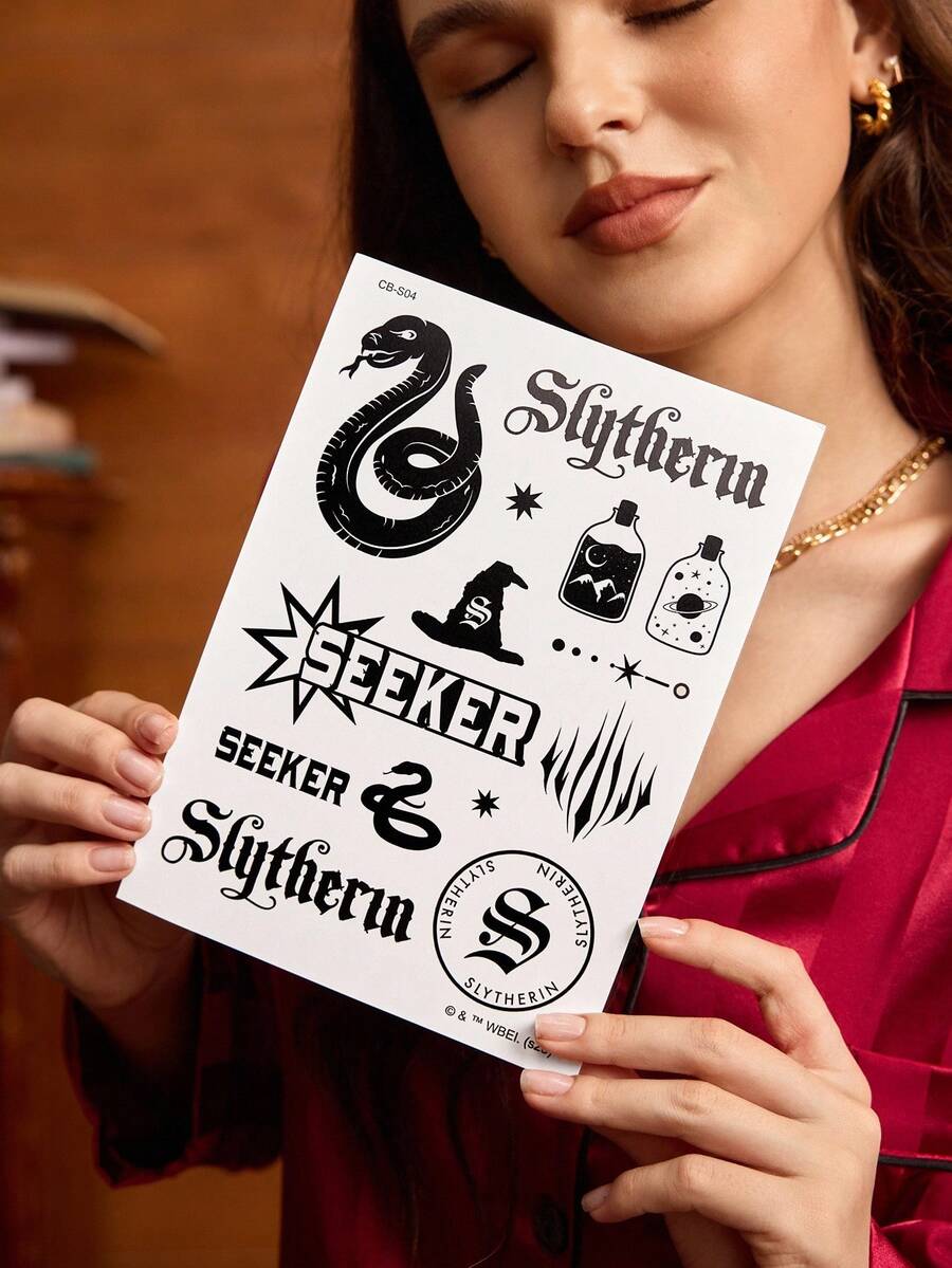 HARRY POTTER X SHEIN FanGlow 1 pieza Pegatina de tatuaje semipermanente ...