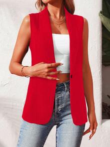 EMERY ROSE Women's Solid Color Shawl Collar Single-Breasted Casual ...