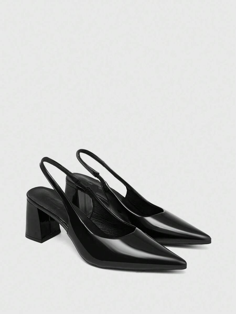 CUCCOO BIZCHIC Women's Pointed Toe Chunky High Heel All-Match ...