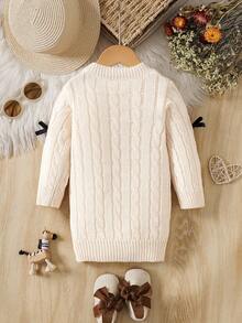 Genkimix Kids 1pc Baby Girls' Sweater Dress, Sweet Princess Style With ...