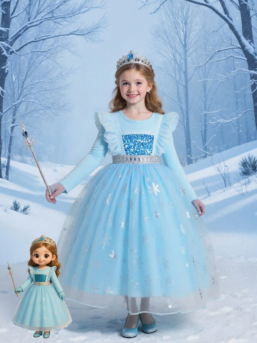 SHEIN Glamorique Kids Neuer modischer Herbst Mädchen Tüll Prinzessin ...