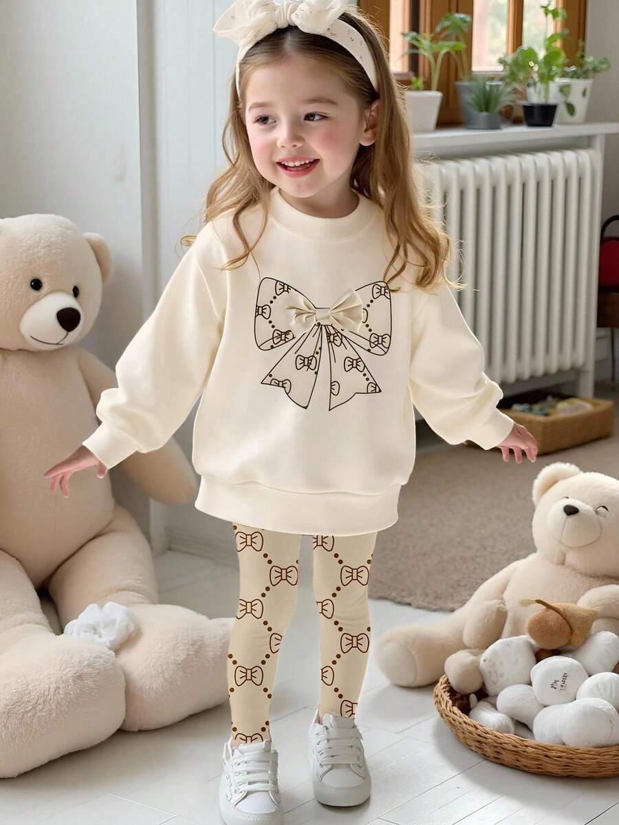2pcs/Set Toddler Girls' Casual Fashion Creative Cartoon Cute Floral Bow ...