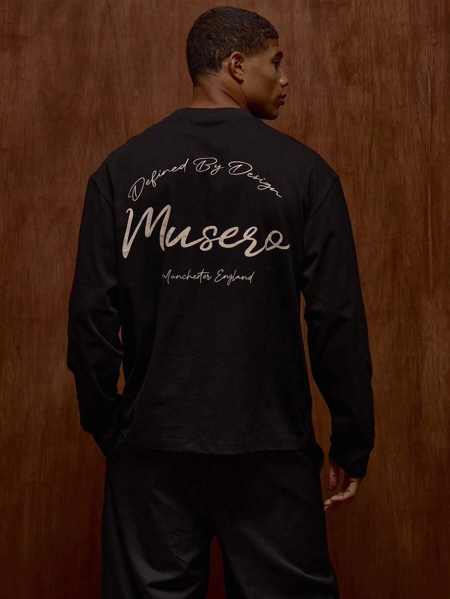 Musero Camiseta Oversized de Manga Longa com Estampa de Slogan, Outono ...