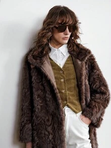 Ontre 2025 Modern Urban Style, Brown, Corduroy Fabric, Waist-Cinched Fitted Design, Women's 2 ...