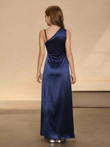 Tween Girl Elegant Minimalist Fashion Asymmetric-Shoulder Sleeveless ...