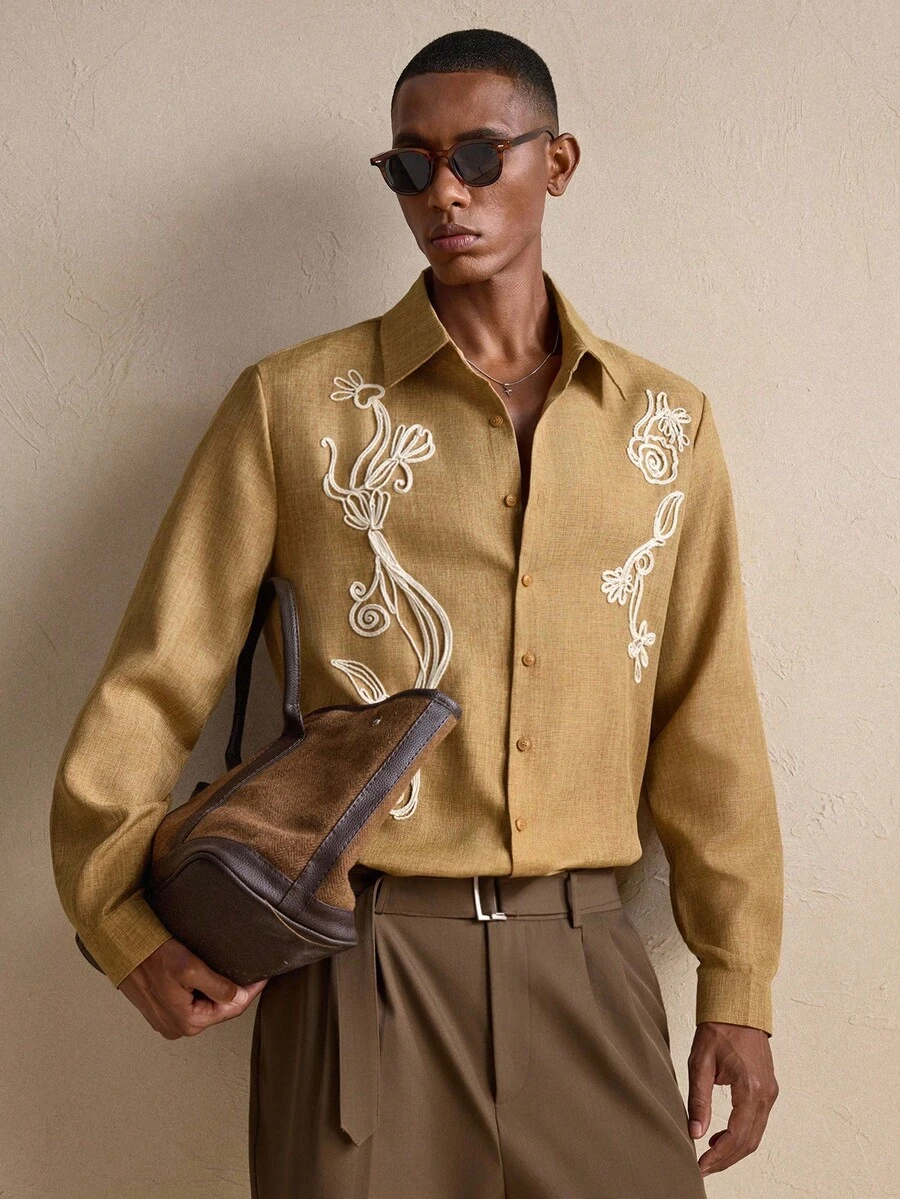 AKNOTIC Camisa de manga larga con trenzado de estilo vintage para ...