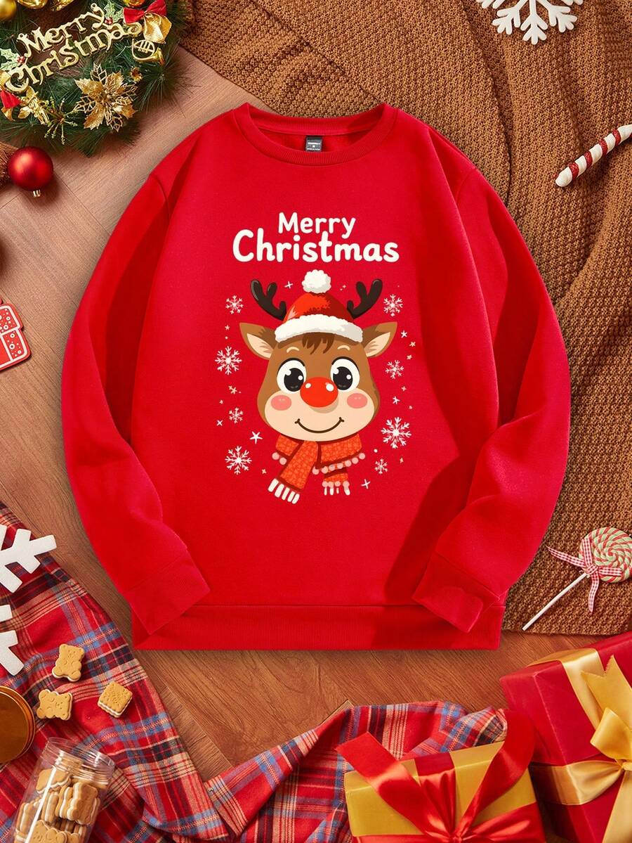 Manfinity Homme Fashionable Casual Mature Christmas Cartoon Reindeer ...