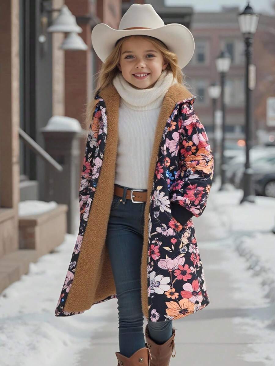 Emery Rose Kids Emery Rose Kids Young Girl Ditsy Floral Thermal Lined ...