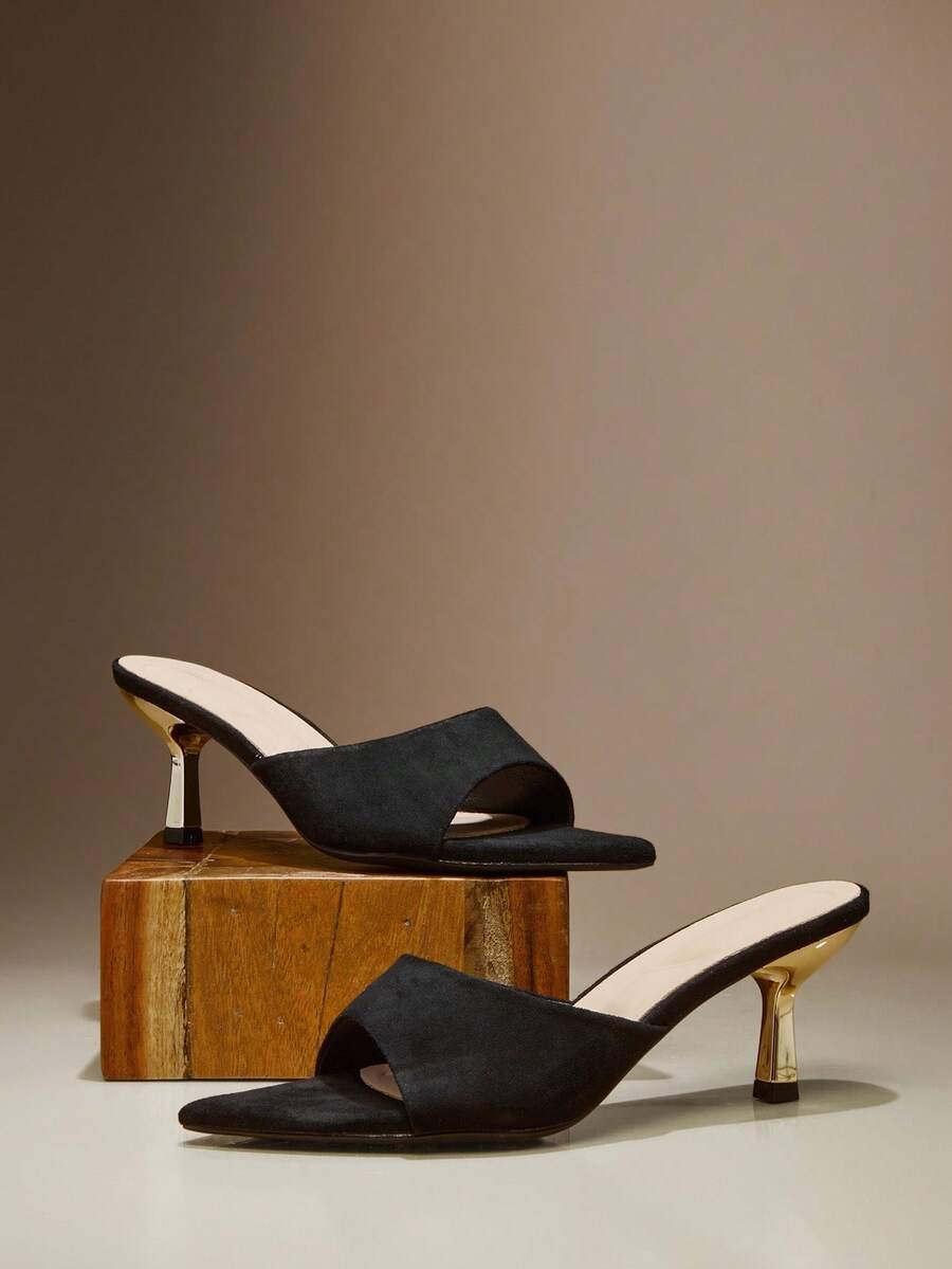 SHUZIA Damen bequeme Kitten Heel spitze Zehenriemchensandalen ...