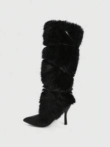 CUCCOO SZL Sexy Mode Luxus Party Spitze Stiletto Kunstfell Futter ...