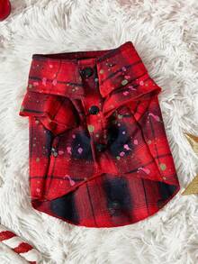PETSIN 1PC Pet Cat Dog Universal Christmas Red Checkered Ink Splash ...