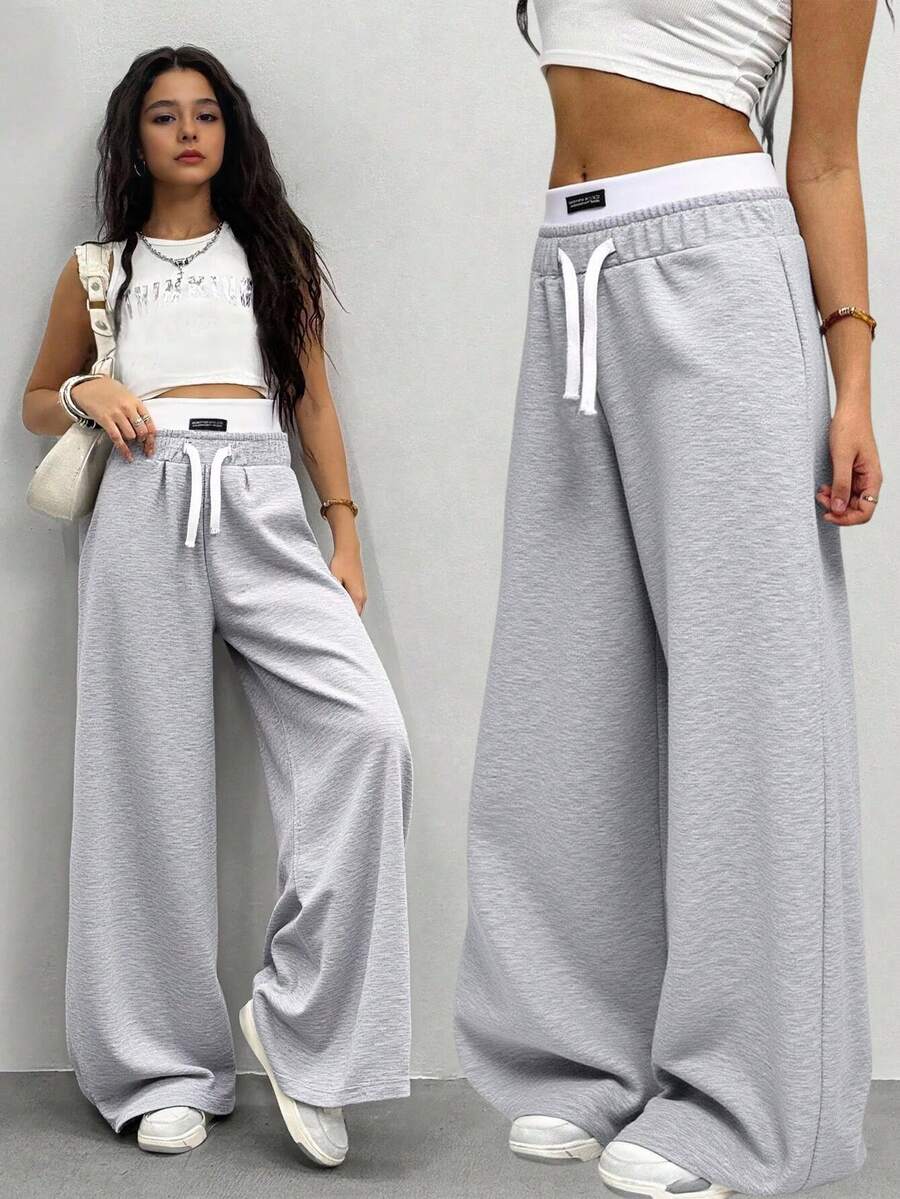 Classic Sweatpants With Double-Layer Waistband, Comfortable Sweatshirt ...