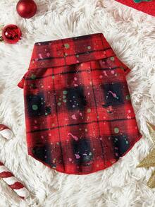 PETSIN 1PC Pet Cat Dog Universal Christmas Red Checkered Ink Splash ...