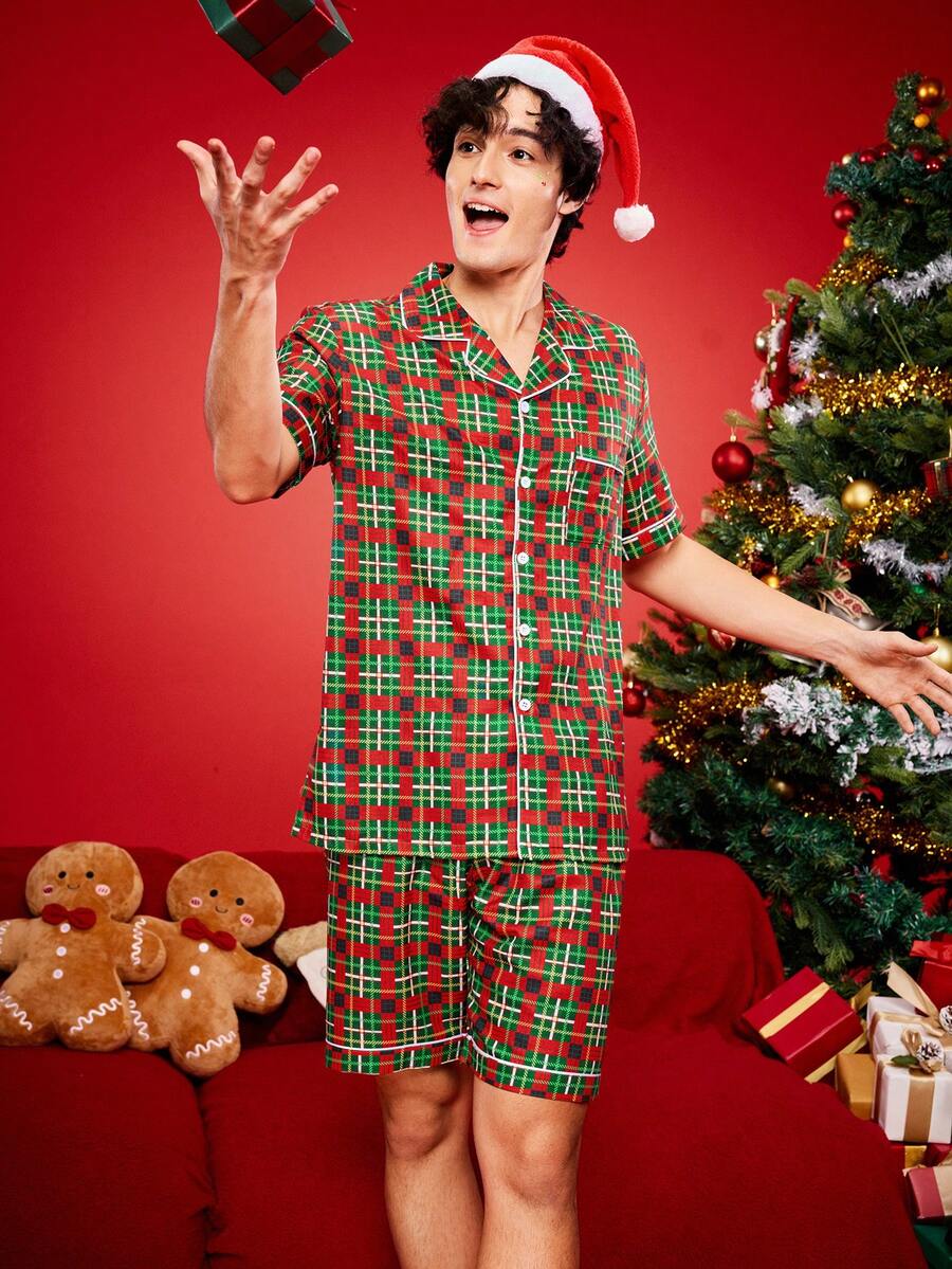 NotGurli Mischievous Girl Comfortable Bubble Gauze Plaid Collar Trim ...