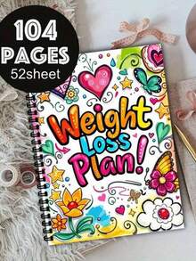 1 Peça Diário de Perda de Peso de 104 Páginas no Tamanho A5 com Design ...