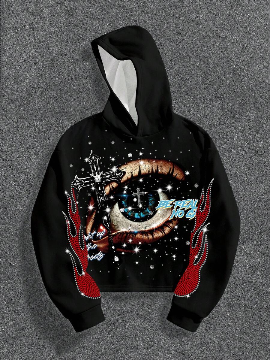 Manfinity ZONE917 ZONE917 Boxy Cropped Streetwear Oversized Cropped ...