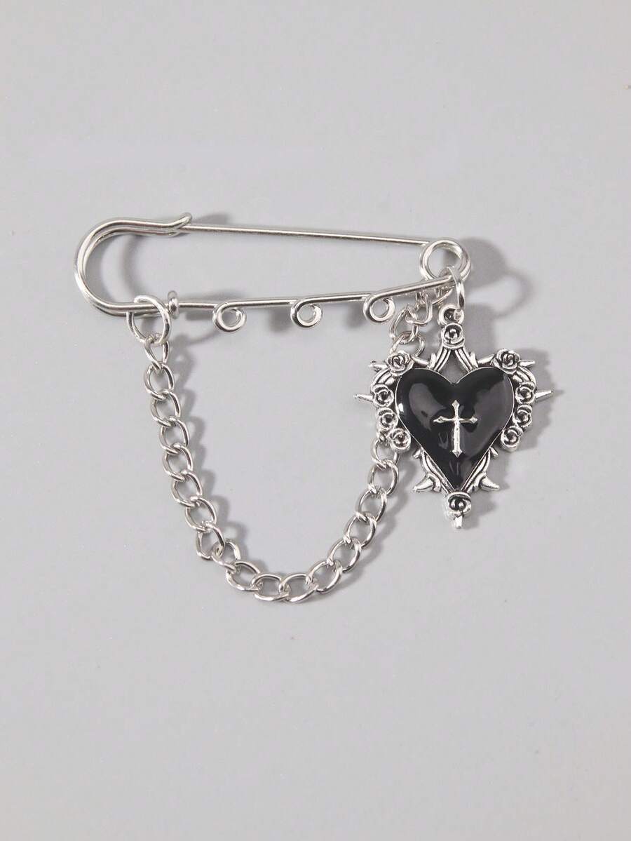 ROMWE Goth Broche Feminino, Alfinete de Lapela e Anel de Lenço | SHEIN ...