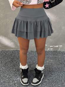 Coolane Kids Saia Mini Fofa com Babados e Camadas em Veludo, Streetwear ...
