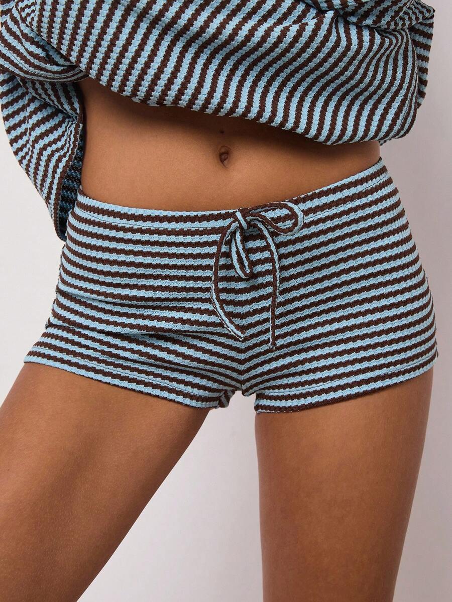 SHEIN BAE Women's Casual Daily Commuting Brown And Blue Color Matching ...