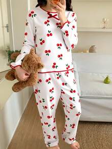 Genkimix Kids Tween Girls Pajamas Set, Includes Sweet Cherry Print ...