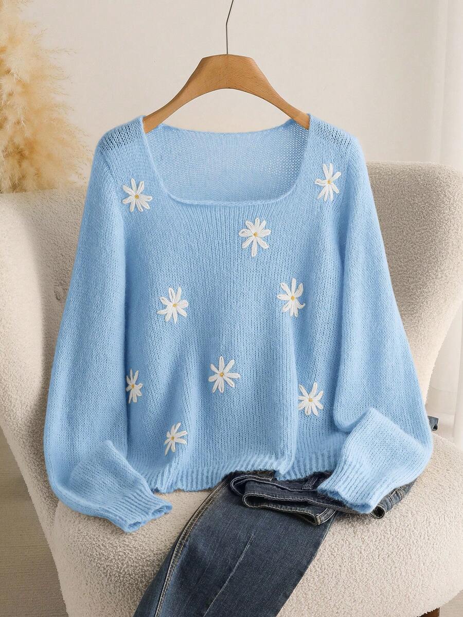 CosyJoli Suéter holgado casual de talla grande para mujer con estampado ...