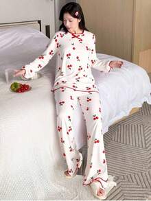 Genkimix Kids Tween Girls Pajamas Set, Includes Sweet Cherry Print ...
