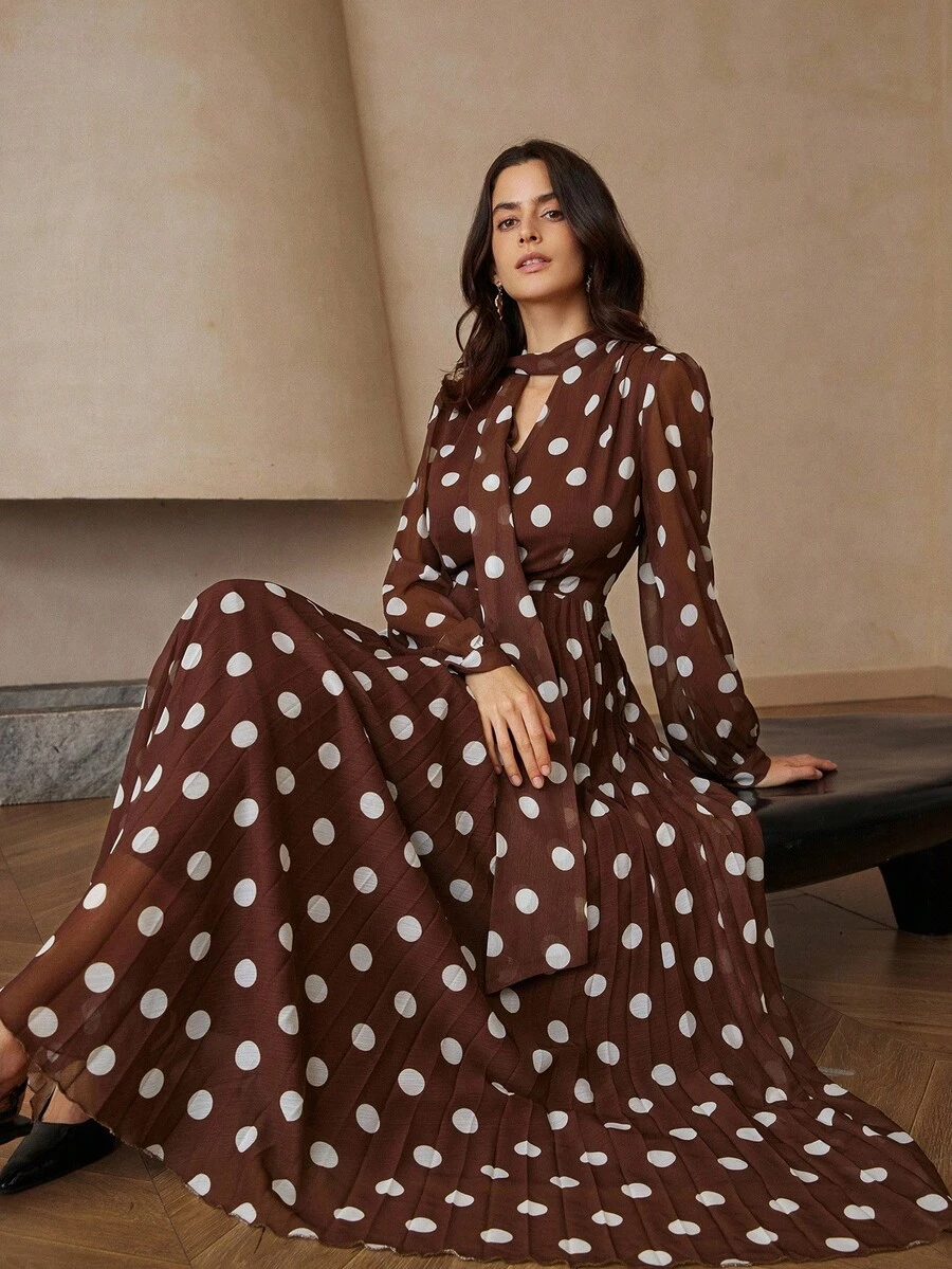 SHEIN X Scot Louie Aveloria Rosie French Romantic Ruffled Polka Dot ...